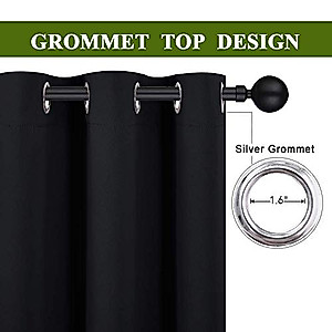 NICETOWN Halloween Room Separating Divider, Room Divider Curtain Screen Partition, Function Thermal Blackout Patio Door Panel, Sliding Door Insulated Curtain for Patio, Black, 8.3ft Wide x 10ft Long