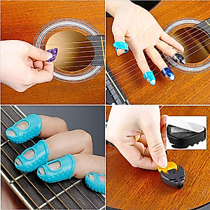 66PCS Guitar Accessories Kit, Acoustic Guitar Changing Tool, Including Acoustic Strings, Guitar Picks, Capo, String Winder&Cutter, Tuner, Guitar Bones,for Guitar Players and Guitar Beginners