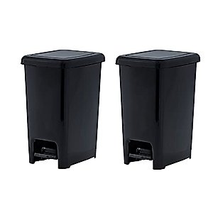 Superio Slim Pedal Trash Can, 64 Qt. Large Trash Can with Step-On Pedal, Durable Material Home and Kitchen Trash Can (Black)