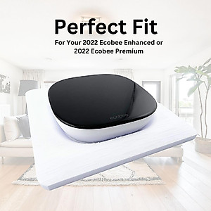 Wall Plate for Ecobee Smart Thermostat Enhanced and Premium, Modern Textured Design Solar White Square