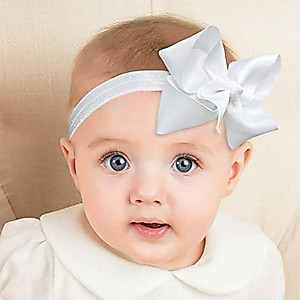 CELLOT Baby Girls Headbands Grosgrain Ribbon 4.5" Hair Bows Headband Big Bow Hair Bands for Toddler Pack of 20