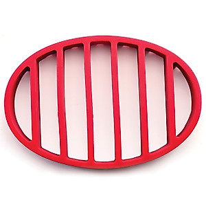 Norpro 405 Oval Silicone Roast Rack, Red