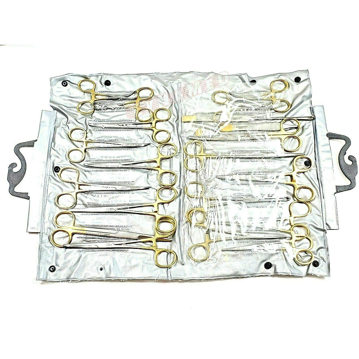 Cynamed-Gold Premium German 82 Pcs Veterinary Instruments Set -Include Kelly Forceps- Mosquito Forceps -Carmalt Forceps -Backhaus Towel Clamp- Mayo Metzenbaum Scissors- All in ONE