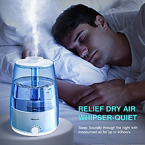 Hincoo Cool Mist Humidifiers for Large Room (4L), Top Fill Ultrasonic Humidifiers for Bedroom Quiet with Essential Oil Diffuser, Plant Humidifiers with Featured Extension Tube, Auto-Shut Off