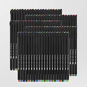 100 Fineliner Color pen, DOBMIT 0.4mm Fine Point Journal Planner Pens for Note Calendar Coloring Sketching Office School Supplies Art Projects