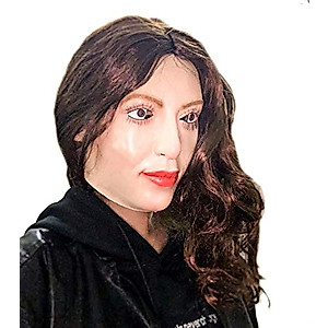 Female Full Head Human Latex Mask Lady Halloween Costume Woman Face Crossdressing Sissy Cosplay Party Fancy Dress Multicoloured