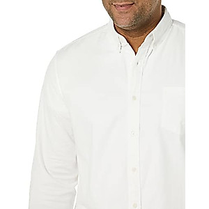 Amazon Essentials Men's Regular-Fit Long-Sleeve Pocket Stretch Oxford Shirt (Available in Big & Tall), White, 3X-Large Big Tall