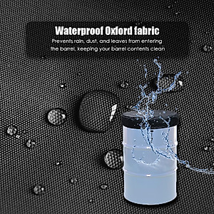 COOSOO 55 Gallon Drum Lid Cover 4 Pack Water Rain Barrel Trash Can Cover with Adjustable Drawstring Waterproof Dustproof Cover for All Weather Protection (1)