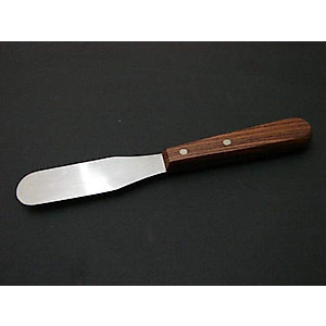 A2Z-WHS3 Stainless Steel Lab Spatula with Wooden Handle, 3" Blade, 0.62" Blade Width, 7" Total Length