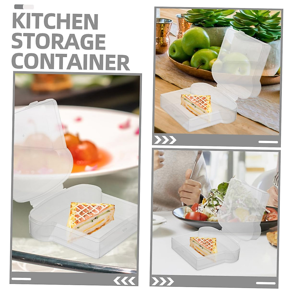PRETYZOOM Small Containers for Food Sandwich Holder Airtight Bread Storage Box Sandwich Case for Homemade Bread Preservation