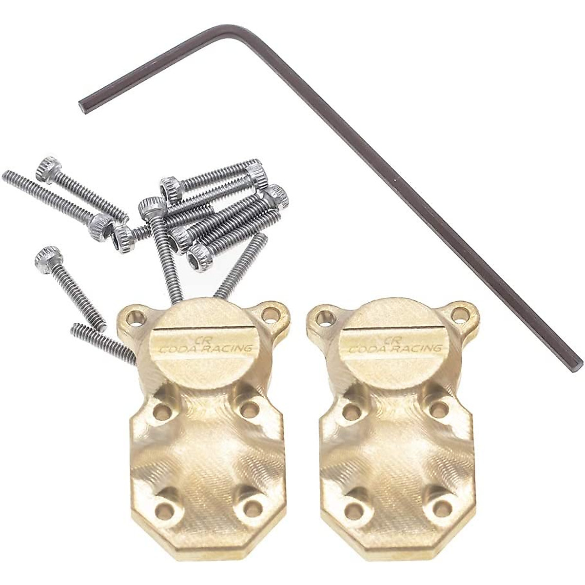 CODA RACING Brass Diff Cover Front&Rear for AXIAL SCX24 Deadbolt C10 Gladiator Brocon Upgrades 1/24 RC Crawler Car