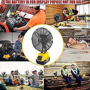 Portable Outdoor Sleek Jobsite Cordless Fan Compatible with DeWalt, Bucket Indoor Fans Operated Powered by DeWalt 20V Max Battery, Blow Heat and Cooling at Work,Tool Only