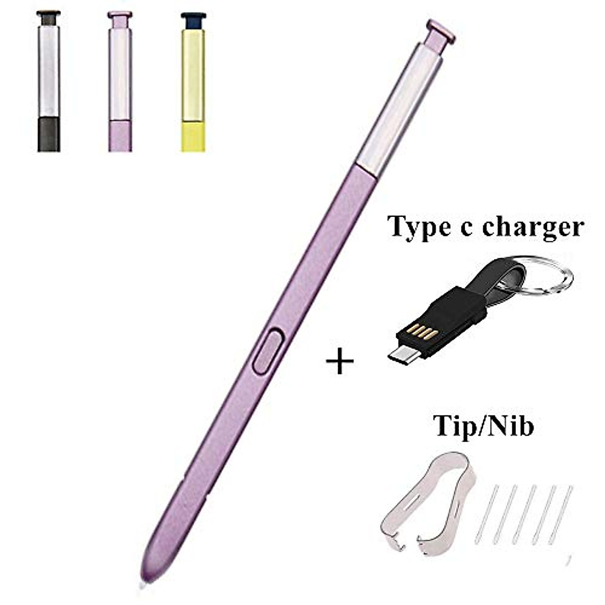 Replacement Galaxy Note 9 Pen .Replacement Note 9 Stylus.Compatible with Galaxy Note9 N960 SM-N960U SM-N960+Type C Charger +Tip/Nib (Purple)