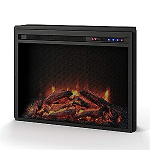 Pemberly Row 23" x 14" Electric Fireplace Insert with Mesh Front in Black