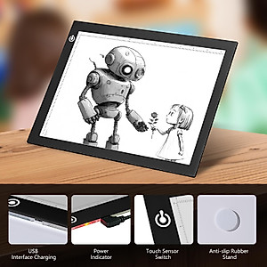 NXENTC A4 Tracing Light Pad, Ultra-Thin Tracing Light Box USB Power Artcraft Tracing Light Table for Artists, Drawing, Sketching, Animation