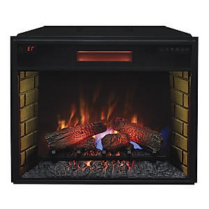 ClassicFlame 28II300GRA 28" Infrared Quartz Fireplace Insert with Safer Plug