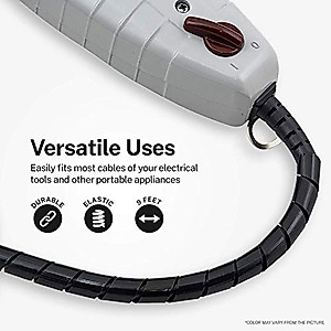 Tangle Stop Cord Cover & Detangler | Perfect for Cable Management (9-Foot, Black)