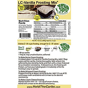 Low Carb Vanilla Frosting Mix | Gluten-free | Non-GMO | No Sugar | Diabetic Friendly | No Hydrogenated Oils | No Artificial Colors | Good for Baking (10.2 Oz)