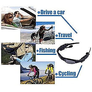 LEADEN Wireless Bluetooth MP3 Polarized Lenses Music Sunglasses V4.1 Stereo Handfree Headphone for iPhone Samsung Most Smartphone or PC (Black)