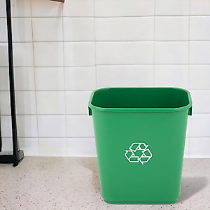 Mix.Home 10 Gallon Green Rectangular Wastebasket Restaurant Trash can Commercial Trash can Office Plastic Trash can Bathroom Garbage bin Rectangular Trash cans for Kitchen Janitorial Trash can