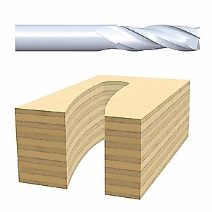 BOSCH 85903M 1/4 In. x 1 In. Solid Carbide 2-Flute Downcut Spiral Bit