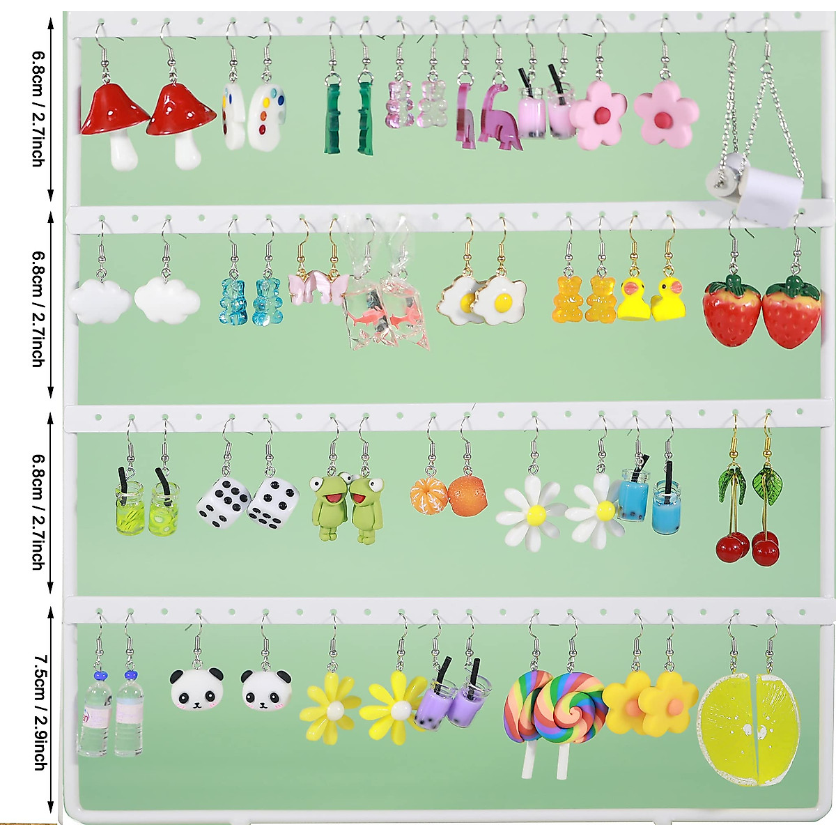 30 Pairs Cute Earrings Funny Weird Aesthetic Kawaii Quirky Indie Crazy Earrings Weirdcore Accessories Earrings Summer Lot Earrings Multiple Sets for Women