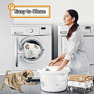 Rezutan Upgraded Dog Blankets for Large Dogs, 3 Pack Dog Cat Flannel Blankets Washable, Soft Pet Mat Throw Cover for Kennel Crate Bed, Cute Paw Pattern, Dog Blanket, Pet Blanket 31" x 41"