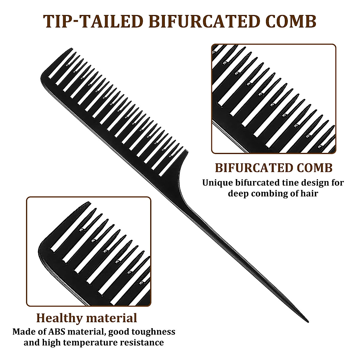 1st Choice Professional Hair Combs for Women Styling Hair Combs Plastic Weaving Combs for Highlighting,3-Way Weaving & Sectioning Foiling Comb for Hair Coloring, Highlighting, Balayage