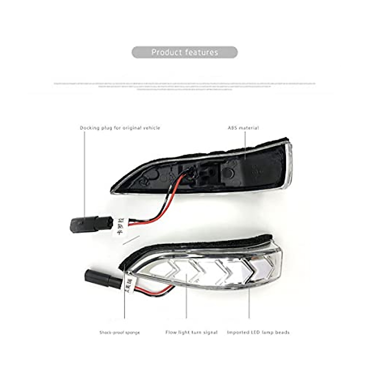 Auto-Tech 1 Pair Side Rearview Mirror Running Water Turn Signal Lamp Compatible For Toyota Verso 2016-2018 (Blue Light)