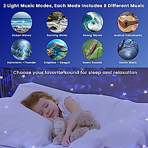 Star Projector Night Light Galaxy Projector Ocean Wave Nebula Starry Projector with Remote Control White Noise Light Projector Skylight with Timing for Baby Kids Adults(Black)