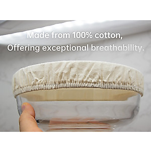 4 Pack sourdough bowl cover, Organic Reusable Cloth bowl cover for proofing, fits 5”-8.5” Diameter bowl and Jar mouth - Unbleached, Perfect for Fermentation Jars (4 Pack - Large)