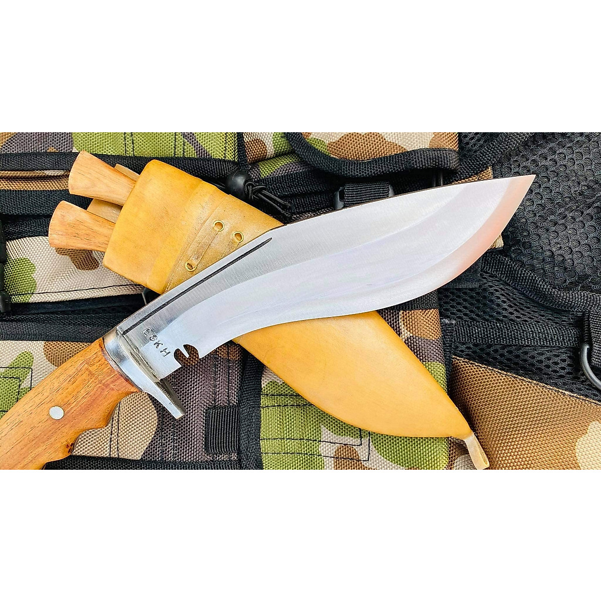 Authentic Kukri - 8" Iraqi Operation Issue Blade - Traditional Hand Forged Full Tang - EGKH Factory Outlet in Nepal - Ready to use Outdoor Knives - Balance water tempered - High Carbon Steel