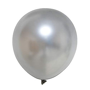 Silver Balloons Party Balloons 12inch 50pcs 3.2g Latex Metallic Balloons Chrome Balloons Birthday Balloons Shiny Balloon Party Decoration Wedding Birthday Baby Shower Christmas Party - Metallic Silver