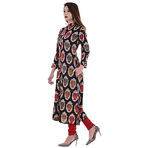 Ramkudi Indian Women's Printed Cotton Kurti Multicolor Top