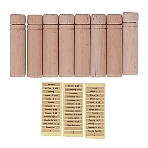 HEEPDD 8Pcs Wooden Needle Case, Portable Sewing Needle Holders with 3 Stickers for Sewing Supplies Storage