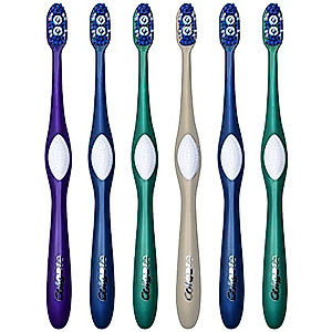 Colgate 360 Whole Mouth Clean Toothbrush, Ultra Compact Head, Soft (Colors Vary) - Pack of 6