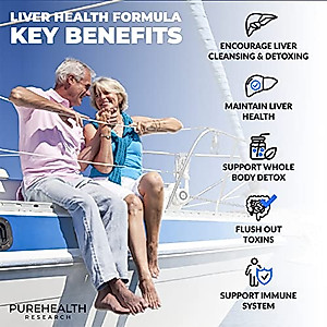 PUREHEALTH RESEARCH Liver Supplement – Herbal Liver Cleanse Detox & Repair with Milk Thistle, Artichoke Extract, Dandelion Root, Turmeric, Berberine to Healthy Liver Renew with 11 Natural Nutrients