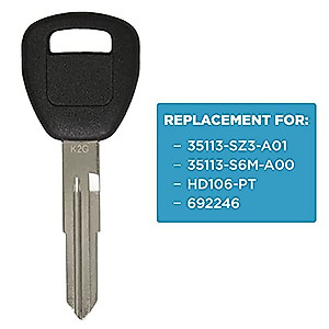 Keyless2Go Replacement for New Uncut Transponder Ignition ID 13 Chip Car Key HD106 (2 Pack)