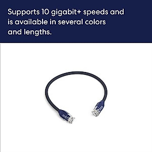 Amazon eero CAT6a Ethernet cable - Supports 10 gigabit+ speeds, 1 foot, 1-pack, Midnight Blue