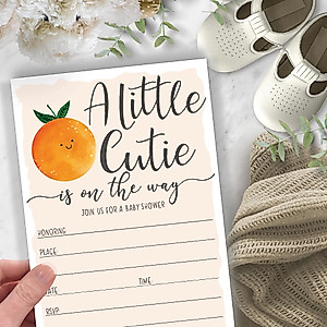 Little Cutie Baby Shower Invitations (20 Count) With Envelopes - Gender Neutral or Girl Baby Shower