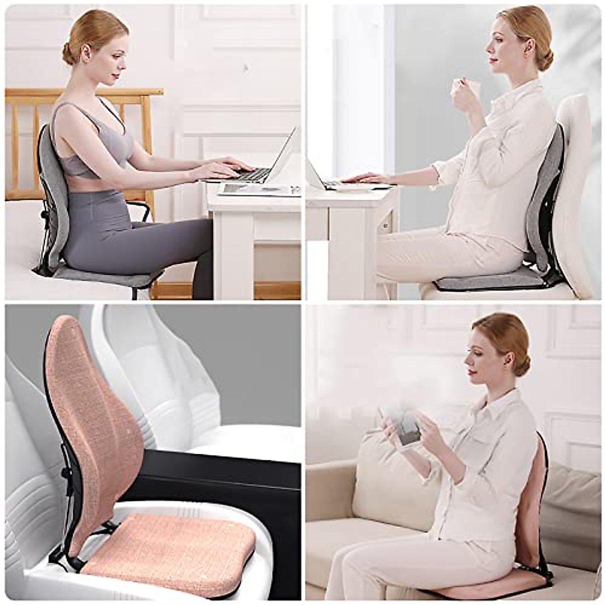 Lumbar Support Pillow for Office Chair, Memory Foam Back Cushion for Lower Back Pain Relief Car Seat Back Support, Lower Back Pillow for Gaming Chair Wheelchair (C)