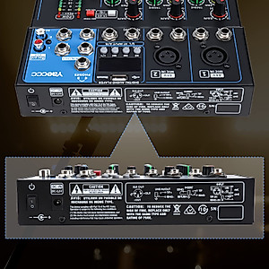 4 Channel Live Studio Stereo Audio bluetooth Mixer Sound Mixing DJ USB Console