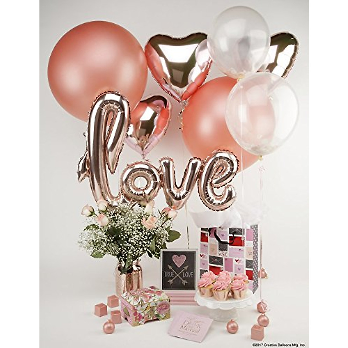 Creative Balloons™ Mfg. Inc. Cube Weight Balloon Weight, 65 Gram, Metallic Rose Gold, 10 Piece