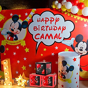 Barydat 8 Pcs Transparent Balloon Boxes Red and Black Clear Balloon Boxes with 66 Letters for Baby Shower Gender Reveal Grad Birthday Party Bridal Wedding Anniversary Backdrop Decoration