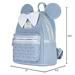 Loungefly Disney Minnie Mouse Denim Womens Double Strap Shoulder Bag Purse
