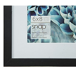 Snap 05FW1803 Wall Mount Mat Picture Frame, 6 inches x 8 inches, Black