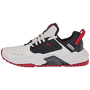 PUMA Men's Gs.One Golf Shoe, White/Navy Blazer/Ski Patrol, 11