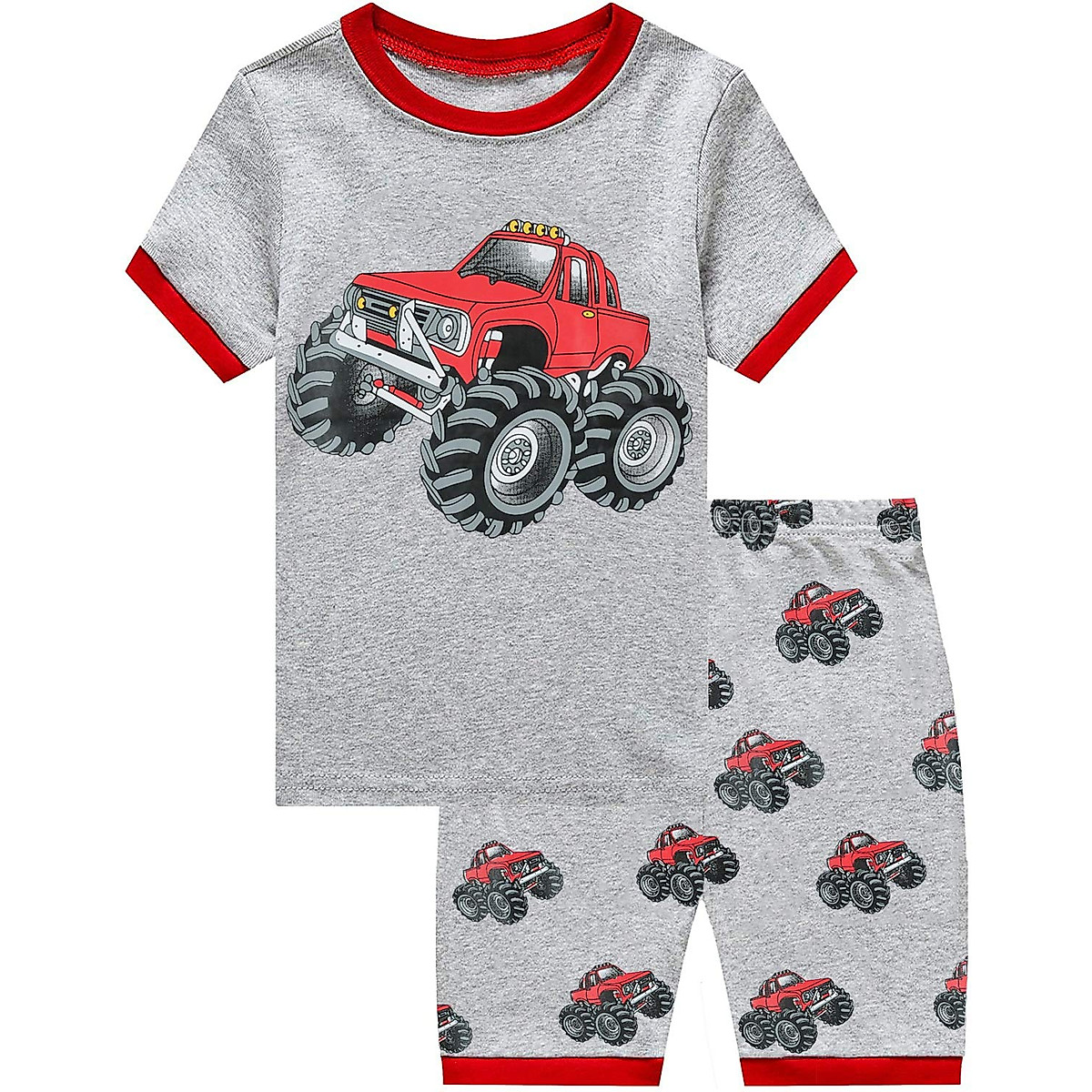 Little Hand Toddler Boys Monster Truck Pajama Green Pick-up Truck Pyjamas Kid Pjs Sleepwear for Boy 3t