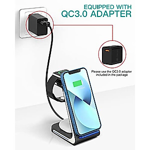 Wireless Charger, Weetla Wireless Charging Station, 3 in 1 Wireless Charging Stand for iPhone/iWatch/Airpods,for iPhone 13,12,11 (Mini,Pro, Pro Max)/XS/XR,for iWatch 7/6/SE/5/4/3/2,for Airpods 2/3/pro