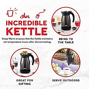 Dash Insulated Electric Kettle, Cordless Hot Water Kettle - Black Stainless Steel, 57oz/1.7L